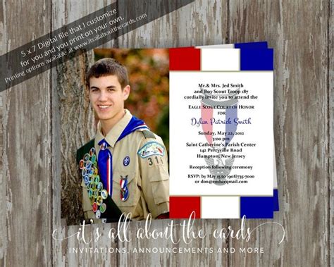 Eagle Scout Court Of Honor Invitations Prepared 2 White Etsy Eagle