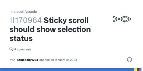 Sticky Scroll Should Show Selection Status Issue Microsoft Vscode GitHub
