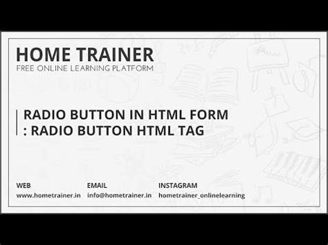 Radio Button In HTML Form Radio Button HTML Tag YouTube
