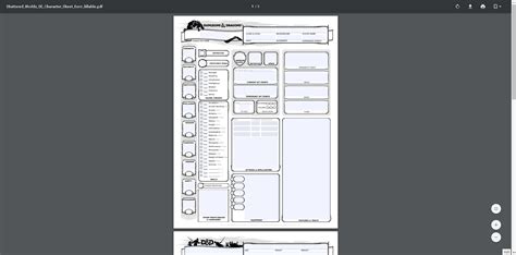Updated Th Ediution D D Character Sheet Form Fill PDF Character Sheet Sheet D D Characters