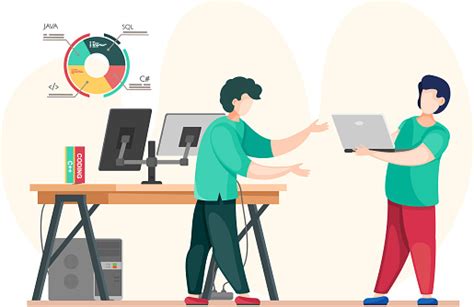 Programmer Engineering And Coding Programmer Working On Web Development On Computers Stock