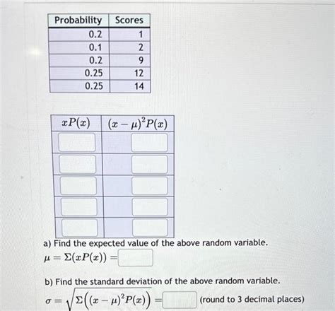 Solved A Find The Expected Value Of The Above Random Chegg