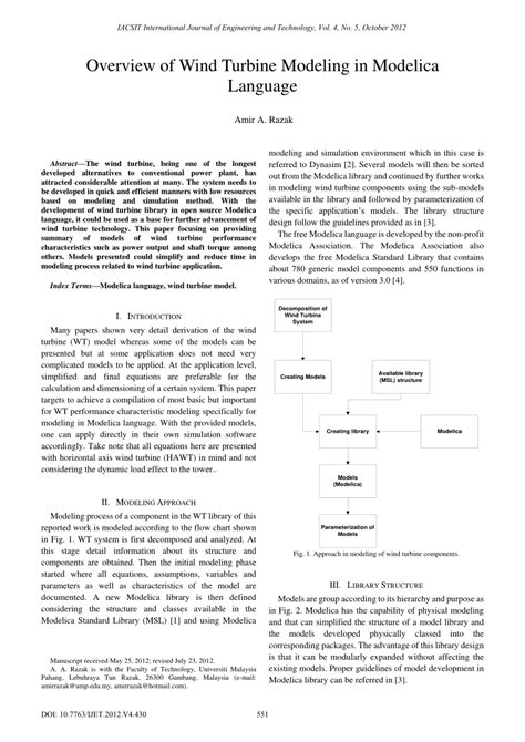 Pdf Overview Of Wind Turbine Modeling In Modelica Language