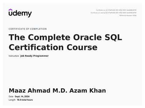 Sql Oracle Datamanagement Udemy Continuouslearning Maaz Ahmad Khan