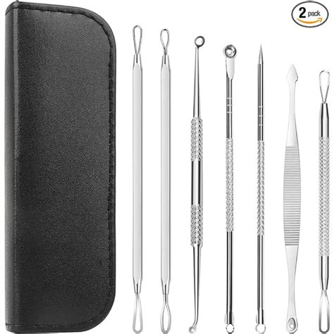 Peacnng Facial Tool 7 In 1 Pimple Popper Tool Kit Whitehead Blackhead Remover Extractor