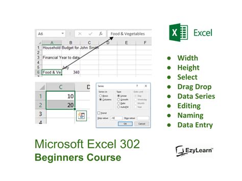 Microsoft Excel Beginners Course 302 Creating And Editing Spreadsheets
