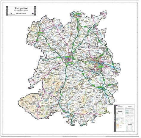 County Map Of Shropshire White Background