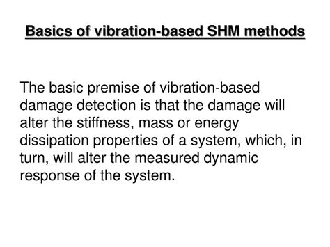 Ppt Vibration Based Structural Health Monitoring Powerpoint