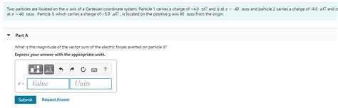 Solved Two Particles Are Located On The X Axis Of A Chegg