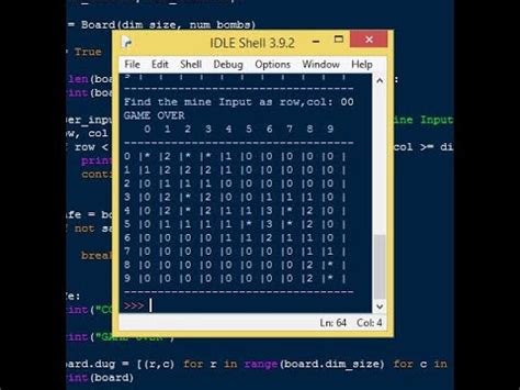 Simple Minesweeper Game Using Python YouTube