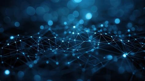 Abstract 3d Network Connections With Glowing Blue Nodes On Dark