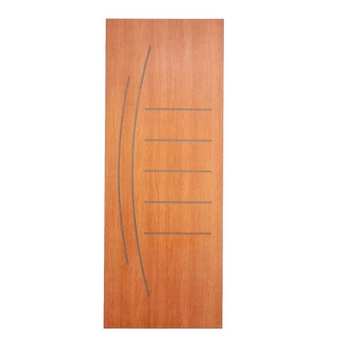 Porta Laminada De Madeira Semi Oca Friso 1 210x80cm Infinity Mogno
