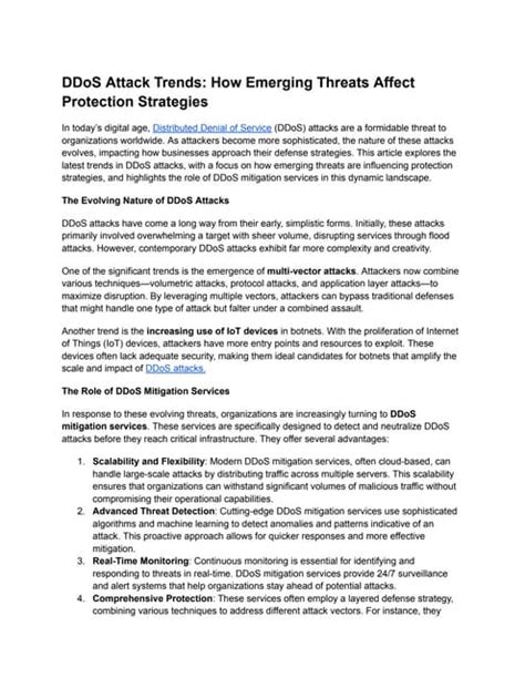 Ddos Attack Trends How Emerging Threats Affect Protection Strategies 1200 Pdf