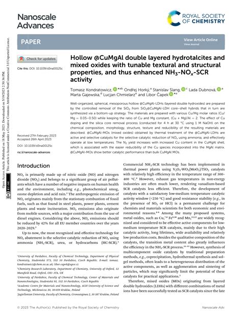 Pdf Hollow Cumgal Double Layered Hydrotalcites And Mixed Oxides With