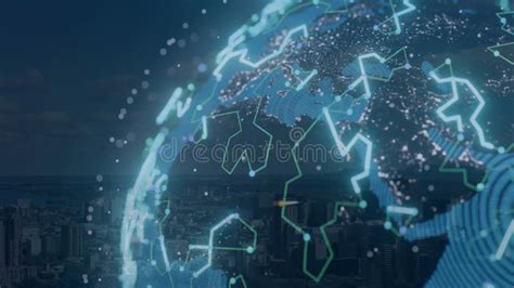 Digital Globe With Network Connections Animation Over Cityscape Stock Footage Video Of Smart