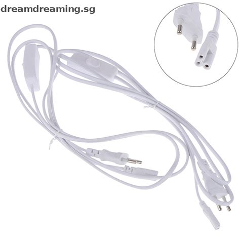 Light 1 8m Power Cord Cables Eu Plug Switch Cable For T5 Led Tube T8 Power Charging Wire