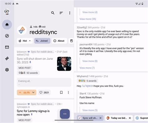 Reddit Sync vs official app on a foldable : r/redditsync