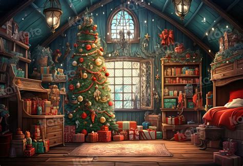 Santa Workshop Backdrop