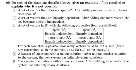 solved 6 for each of the situations described below give