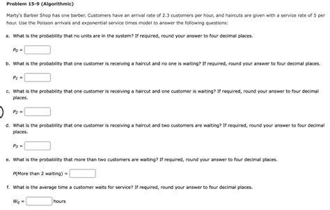 Solved Problem 15 9 Algorithmic Martys Barber Shop Has