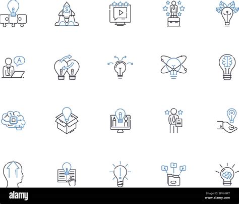 Ideation Inception Line Icons Collection Brainstorming Creativity