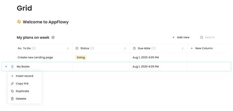 Fr Row Column Actions For Grid Page · Issue 1810 · Appflowy Io