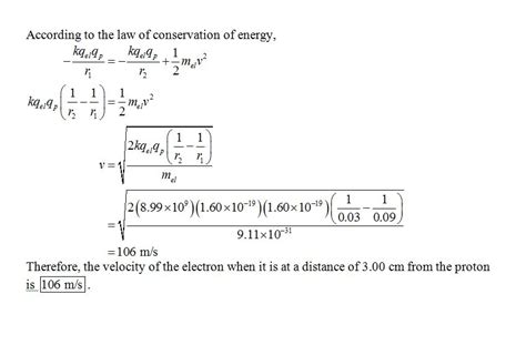 an electron is released from rest at a distance of 9 00 cm from a