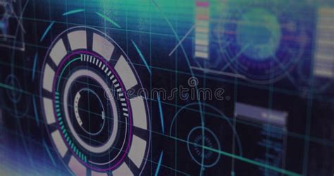 Image Of Scope Scanning Over Data Processing Stock Illustration