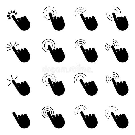 Set Cursor Finger Computer Technology Concept Computer Mouse Vector