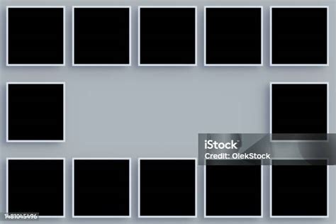 격리된 검은색 공간이 있는 많은 사진 사진용 템플릿입니다 추억 이미지 3d 렌더링 0명에 대한 스톡 사진 및 기타 이미지 0명 3차원 형태 검은색 Istock