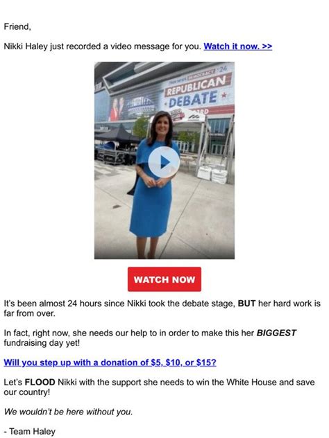 nikki haley nikki haley recorded a message for you friend milled