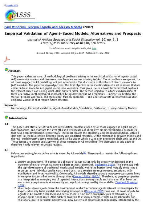 Pdf Empirical Validation Of