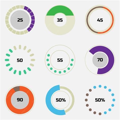 premium vector circle diagram pie charts infographic elements progress wheel vector illustration