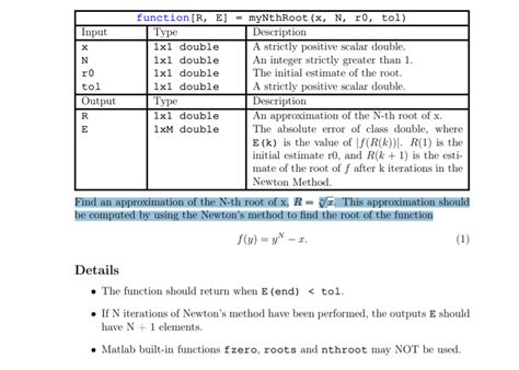 solved function r e] mynthroot x n ro tol input type