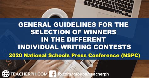 2020 Nspc Individual Writing Contest Guidelines Teacherph