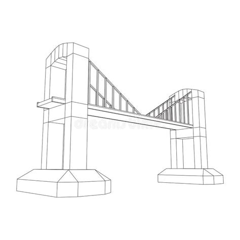 Bridge Connection Structure Wireframe Stock Vector Illustration Of Road Path 181627068