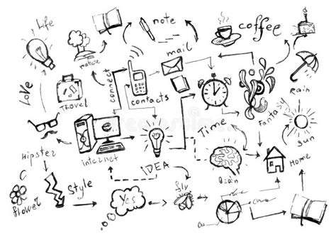 Set Of Sketch Elements Stock Vector Illustration Of Black 39936451