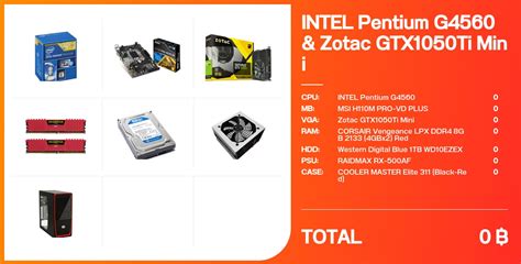Intel Pentium G4560 And Zotac Gtx1050ti Mini จัดสเปค Notebookspec