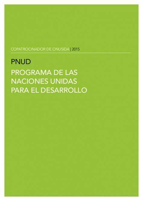 Programa De Las Naciones Unidas Para El Desarrollo Pnud Unaids