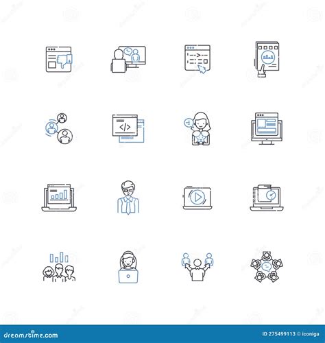 Web Marketing Line Icons Collection Seo Ppc Social Content Viral