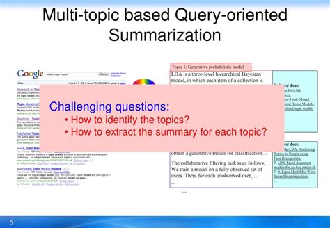 Ppt Multi Topic Based Query Oriented Summarization Powerpoint