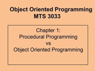 Oop Chapter Procedural Vs Oop PPTX Programming Languages Computing