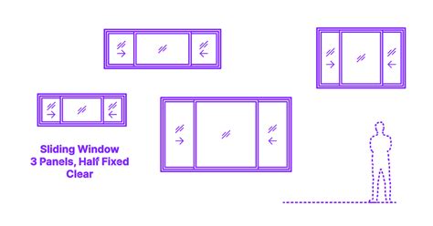 Sliding Window Panels Half Fixed Clear Dimensions Drawings Dimensions