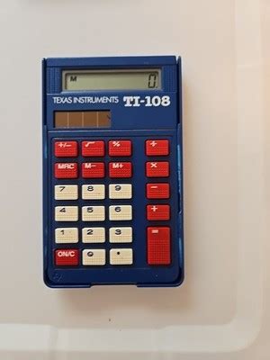 Texas Instruments Ti 108 School Solar Calculator Blue Basic Math Ebay