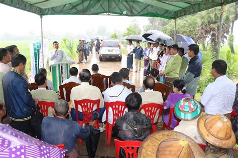 မွန်ပြည်နယ်ဝန်ကြီးချုပ် ဦးအောင်ကြည်သိန်း မိုးစပါးမျိုးစေ့ထုတ်စိုက်ခင်းကွင်းသရုပ်ပြပွဲနှင့်