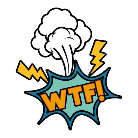 Wtf Comic Words in Speech Bubble Isolated Icon Stock Vector - Illustration of cloud, dialog ...