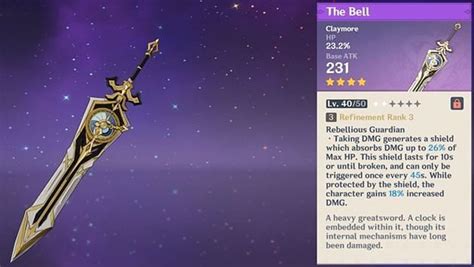The Bell Genshin Impact Ascension Materials Stats Appearence How