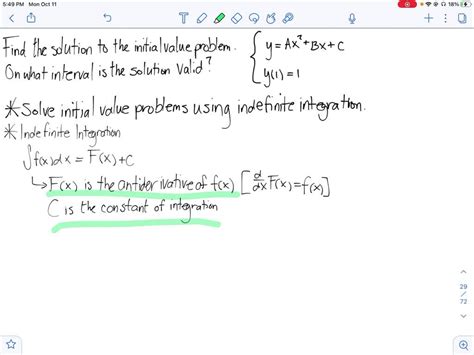 solved a using definite integration show that the solution to the