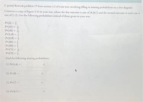 Solved 1 Point Rework Problem 17 From Section 3 3 Of Your
