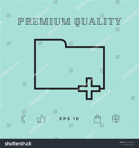 folder icon plus sign add attach stock vector royalty free 1648230361